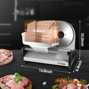 Meat Slicer Electric Deli Food Slicer with Child Lock Protection, Removable 7.5’’ Stainless Steel Blade and Food Carriage, Adjustable Thickness Food Slicer Machine for Meat, Cheese, Bread(150W)