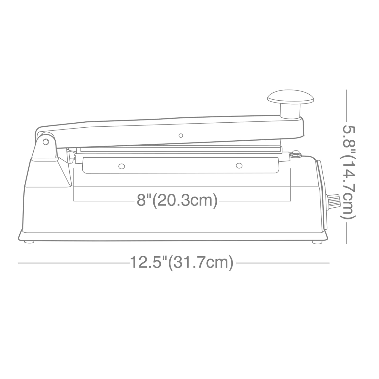 METRONIC Impulse Sealer 8 inch, Manual Heat Sealer Machine for Plastic Bags, Shrink Wrap Bag Sealers Heavy Duty Sealing Machine With Repair Kit (White)