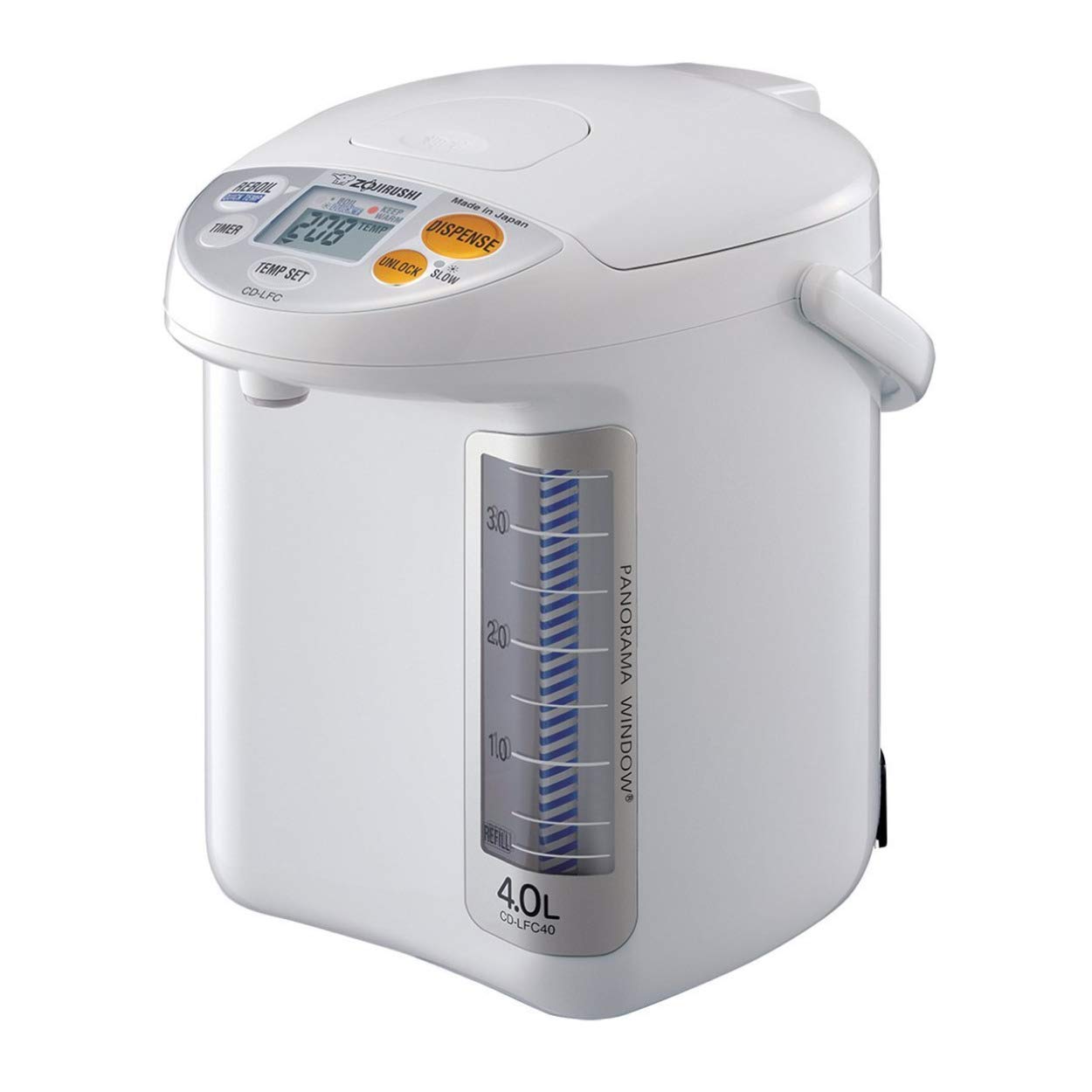 Zojirushi CD-LFC40 Panorama Window Micom Water Boiler and Warmer, 135 oz/4.0 L, White