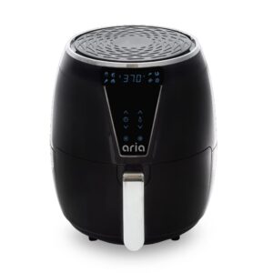 aria air fryers cfa-897 aria ceramic air fryer, 5qt, premium black