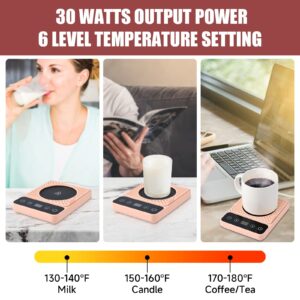 Coffee Warmer for Desk - Electric Mug Warmer, Coffee Mug Warmer with Timer, 6 Temp Mug Warmer, LED Display Smart Coffee Cup Warmer, Mug Heater for Coffee Tea Pink