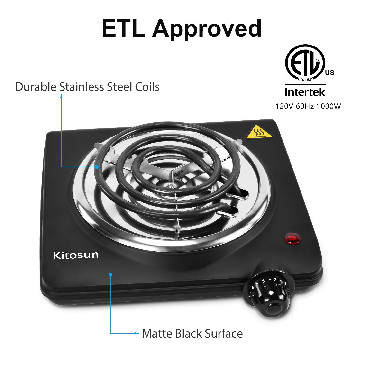 Electric Charcoal Burner Stove Portable Hot Plate Grill Coal Burners Heating Plate 1000W Charcoals Starter Heater with Smart Heat Control & Stainless Steel Fast Heating for Cooking top Countertop