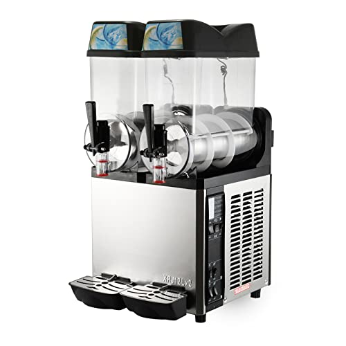 VEVOR Frozen Drink Machine, 12LX2 Tanks Commercial Margarita Machine, 700W Commercial Slushy Machine, Stainless Steel Margarita Machines, Efficient Cooling Perfect for Cafes Restaurants Bars