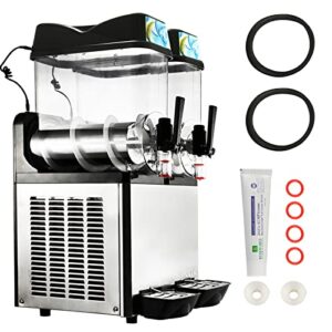 VEVOR Frozen Drink Machine, 12LX2 Tanks Commercial Margarita Machine, 700W Commercial Slushy Machine, Stainless Steel Margarita Machines, Efficient Cooling Perfect for Cafes Restaurants Bars