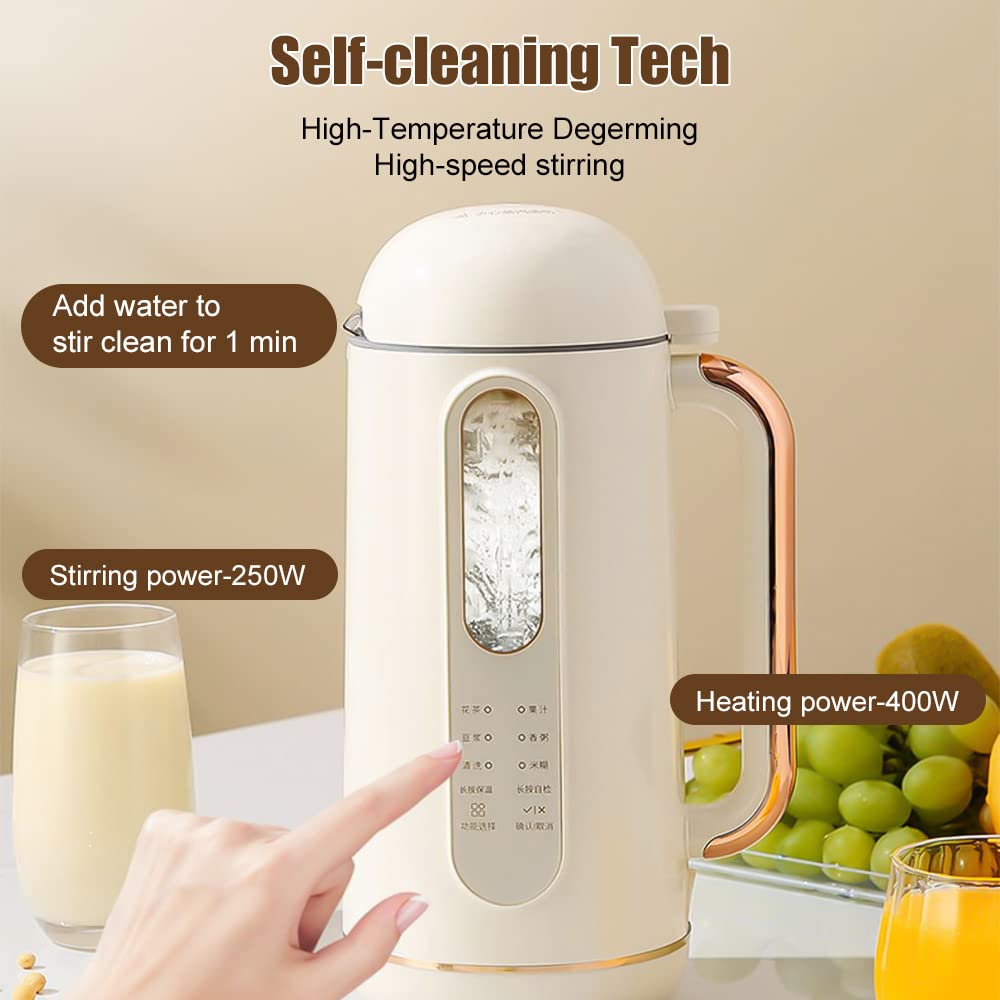 Toyukia Multi-Functional Nut Milk Maker Machine 30OZ/900mL,Smart Automatic Homemade Plant-Based Milk,Oat,Soy,Almond,Dairy Free Beverages Machine,Juicer with Mesh Strainer,Free Filtering,Self Cleaning