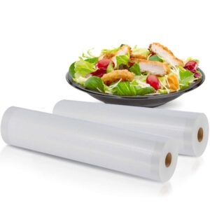 NutriChef Vacuum Sealer Bags 11x50 and 8x50 Roll 2 pack for Food Saver, Seal a Meal, NutriChef, Weston. Commercial Grade, BPA Free, Heavy Duty, Great for vac storage, Meal Prep or Sous Vide