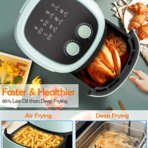 ALLCOOL Air Fryer 4.5 QT Fit for 2-4 People Easy to Use with 8 Cooking References Auto Shutoff Blue Air Fryer