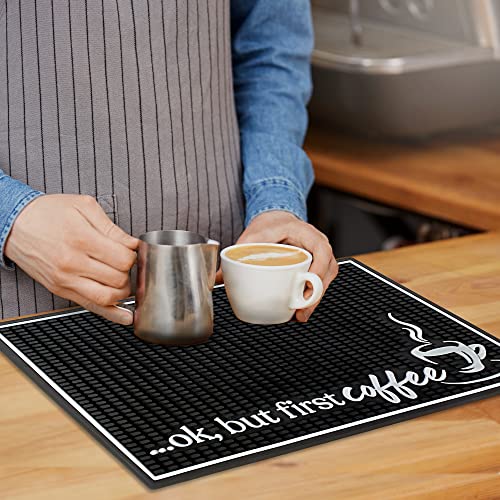 New Mungo Coffee Bar Mat - Coffee Bar Accessories for Coffee Station, Coffee Accessories, Coffee Bar Decor, Coffee Decor - Ok, But First Coffee Maker Mat for Countertops - Rubber Mat - 18”x12”