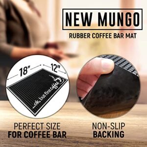 New Mungo Coffee Bar Mat - Coffee Bar Accessories for Coffee Station, Coffee Accessories, Coffee Bar Decor, Coffee Decor - Ok, But First Coffee Maker Mat for Countertops - Rubber Mat - 18”x12”