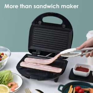 VCJ Sandwich Maker Waffle Maker 3-in-1 800W Panini Press with Detachable Non-stick Plates, LED Indicator Light, Cool Touch Handle, Compact and Portable