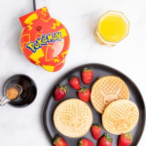 uncanny brands pokémon pikachu mini waffle maker - pokemon kitchen appliance