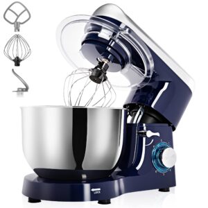 stand mixer, petalirs 6 qt 660w 6-speed tilt-head food mixer, kitchen electric mixer with dough hook, wire whip & beater