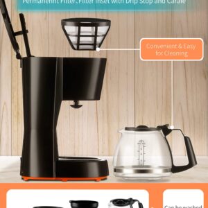 Gevi 5 Cups Small Coffee Maker, Compact Coffee Machine with Reusable Filter, Warming Plate and Coffee Pot for Home and Office