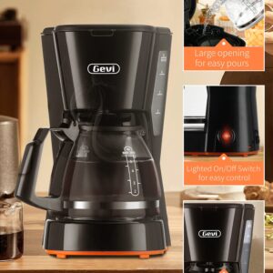 Gevi 5 Cups Small Coffee Maker, Compact Coffee Machine with Reusable Filter, Warming Plate and Coffee Pot for Home and Office