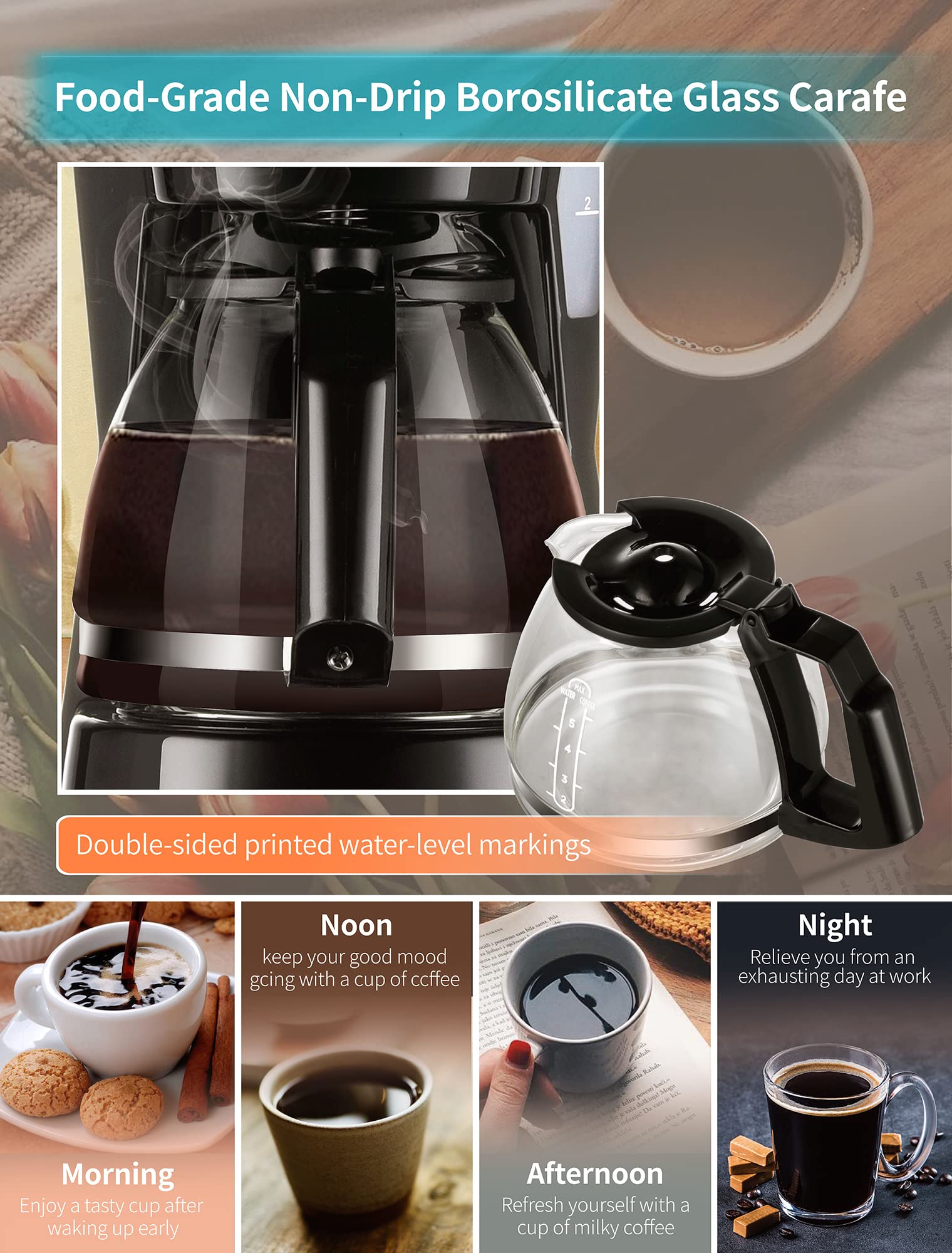 Gevi 5 Cups Small Coffee Maker, Compact Coffee Machine with Reusable Filter, Warming Plate and Coffee Pot for Home and Office