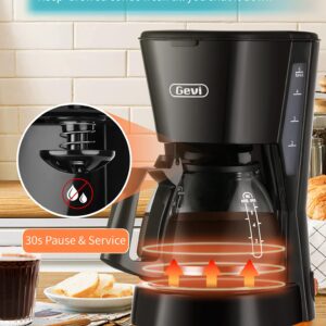 Gevi 5 Cups Small Coffee Maker, Compact Coffee Machine with Reusable Filter, Warming Plate and Coffee Pot for Home and Office