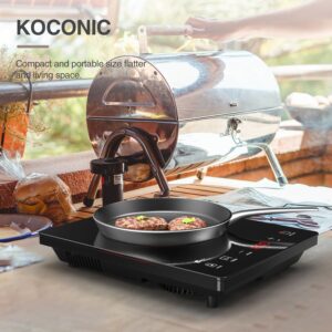 KOCONIC Upgraded to 1800W Single Burner,Electric Cooktop,Hot plate for cooking,Electric Stove With Timer and Touch Control,No Radiation to Protect Family Health,Newest model of 2023