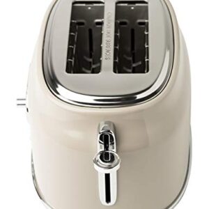 Haden DORSET, Stainless Steel Retro Toaster with Adjustable Browning Control and Cancel, Defrost and Reheat Settings (Putty, 2 Slice)