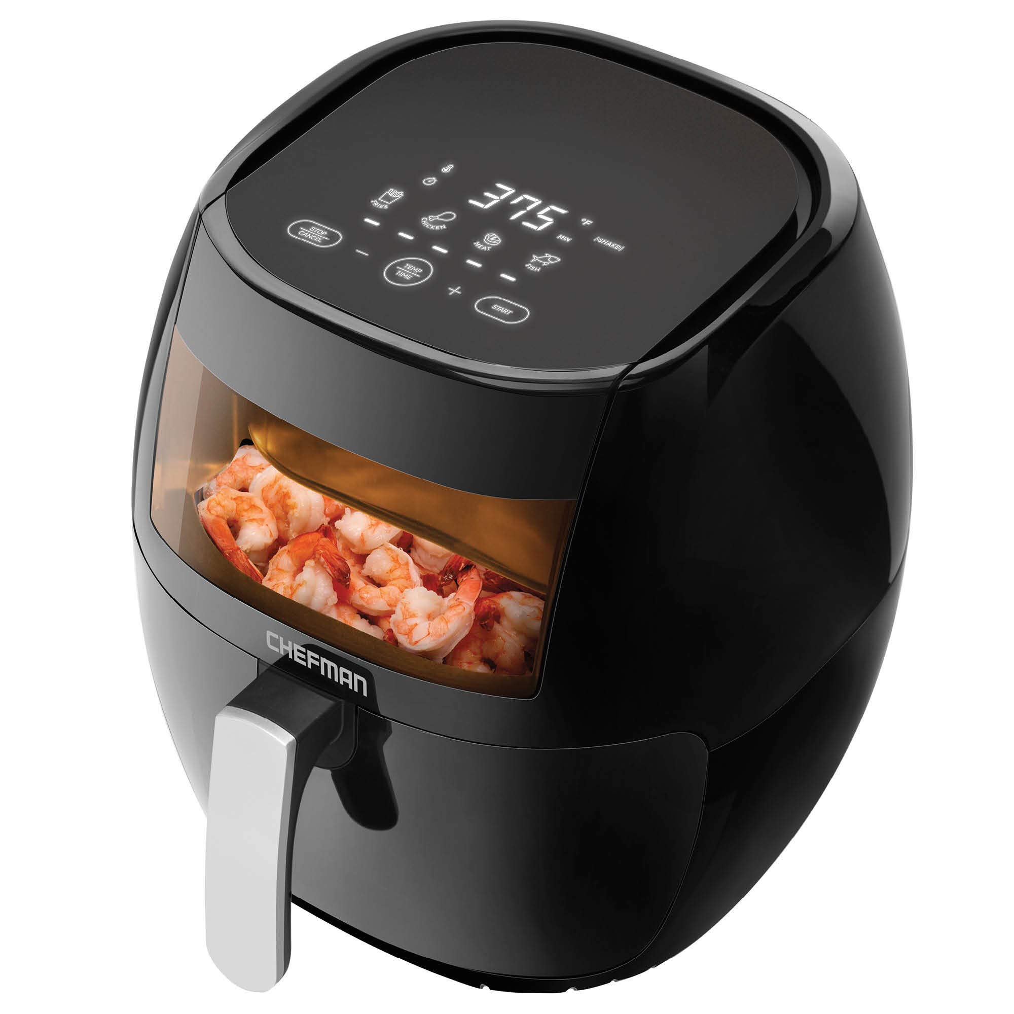 Chefman TurboFry Touch 8 Quart Air Fryer w/ XL Viewing Window & Advanced Digital Display, Fry with Less Oil for Healthy Food, Adjustable Temperature Control, Cooking Presets & Dishwasher-Safe Basket