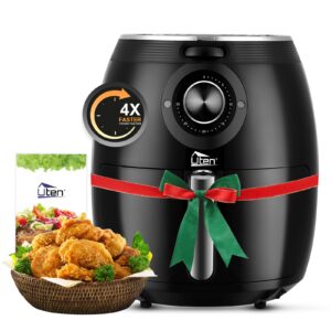 air fryer 5.8qt/5.5l, uten 1700w airfryer high-power electric hot temperature control & timer knob, non stick fry basket, dishwasher safe, apply to party, afternoon tea, black