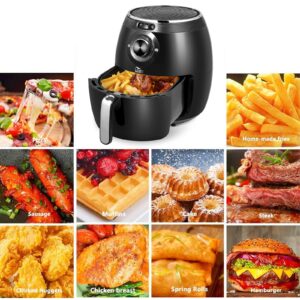 Air Fryer 5.8QT/5.5L, Uten 1700W AirFryer High-Power Electric Hot Temperature Control & Timer Knob, Non Stick Fry Basket, Dishwasher Safe, Apply to Party, Afternoon Tea, Black