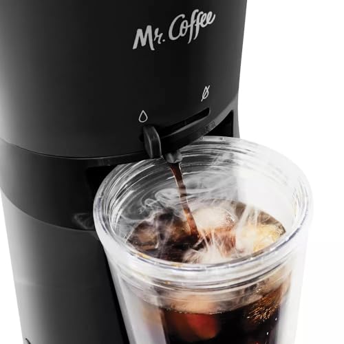 Coffee Tumbler Mr Coffee Iced Coffee Maker with Reusable Tumbler and Coffee Filter Black, 1 Count (Pack of 1)