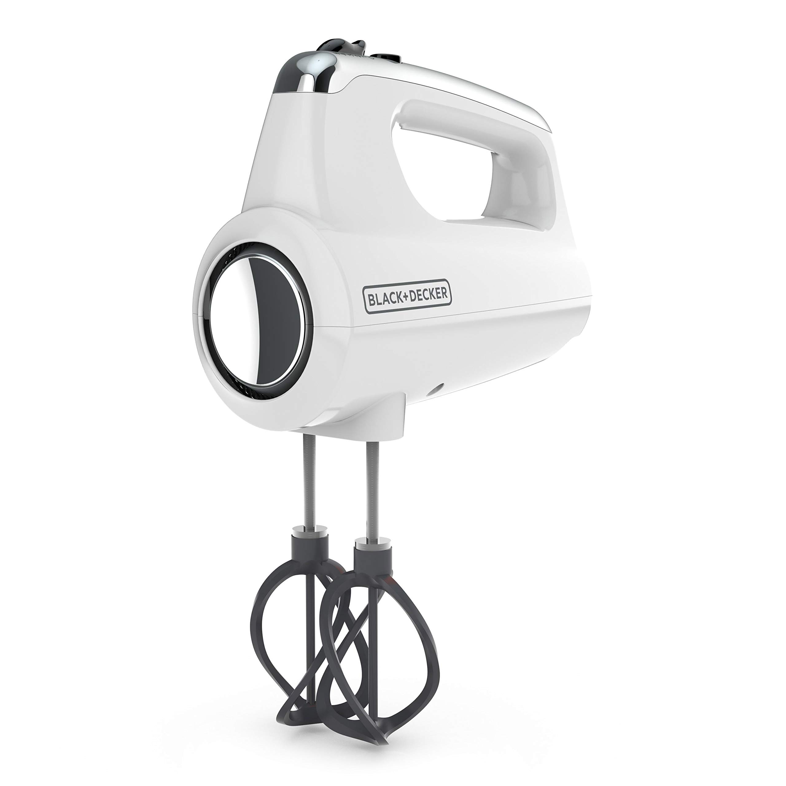 Black+Decker MX600W Helix Performance Premium Hand Speed Mixer, White, 5 Attachments + Case