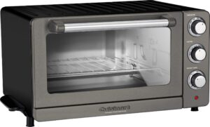 cuisinart tob-60n2bks2 convection airfryer toaster oven broiler, 1800-watt motor with 8-in-1 functions, wide temperature range, large capacity air fryer with 60-minute timer/auto-off, black stainless