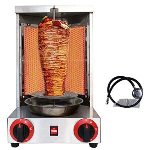 li bai shawarma machine kebab grill gas vertical broiler gyro meat rotisserie with 2 burner for restaurant home garden（registered design patent）