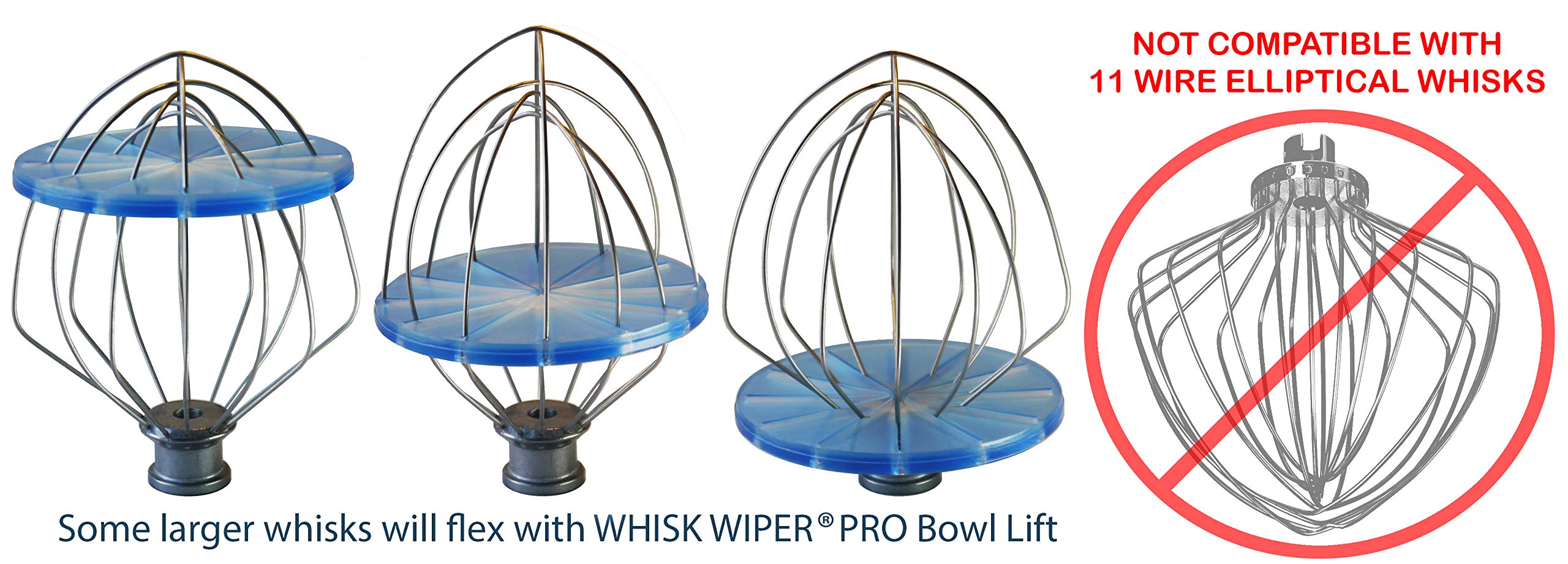 Whisk Wiper® PRO compatible with KitchenAid Bowl-Lift Stand Mixers - Mix Without The Mess - The Ultimate Stand Mixer Accessory - Only Compatible With 6-Wire Whisks (Color: Clear)