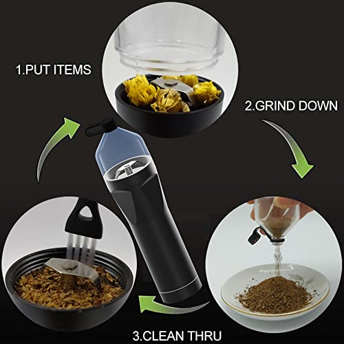 Freetophome Electric Herb Grinder, Spice Crusher Mills, USB Rechargeable, Small Portable, Black, 1.7inch