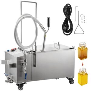 vevor mobile fryer filter, 80 lbs/40 l/10.56 gal capacity, 300w oil filtration system with 5 l/min flow rate, mobile frying oil filtering system with 10 l/min pump & oil hose, 110v/60hz