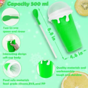 Slushy Cup Maker,Large Slushie Maker Cup 500ml,Double Layers Silicone Slushie Cup Maker Squeeze Cup,Quick Frozen Magic Slushy Maker Cup,DIY Slush Cup,Cool Stuff Gifts for Kids and Family - Green