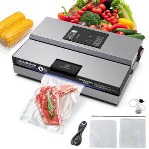 ecojoy 12" commercial vacuum sealer machine v9100, 5 modes food sealer vacuum continuously uses 500+ times without overheating, 85kpa stainless vacuum sealer food sealer for food storage