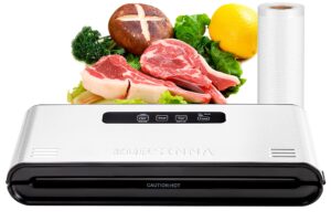 𝐎𝐮𝐭𝐥𝐞𝐭 kursinna automatic vacuum sealer machine 90kpa, stainless steel food sealer for food storage and sous-vide, dry/moist mode air vacuum sealing system (vs2350+bags+rolls)