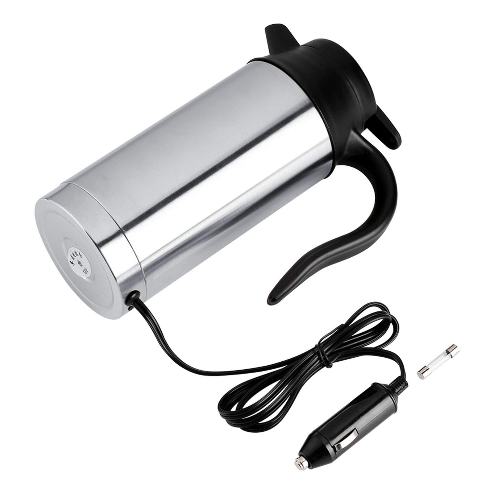 12V 750ml Stainless Steel Car Electric Heating Mug Drinking Cup Travel Kettle Water Boiler for Water Tea Coffee Milk