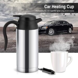 12V 750ml Stainless Steel Car Electric Heating Mug Drinking Cup Travel Kettle Water Boiler for Water Tea Coffee Milk