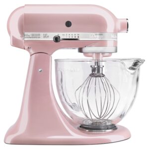 kitchenaid artisan design series 5 quart tilt-head stand mixer with glass bowl - ksm155gb