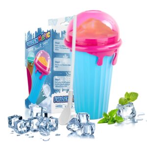 slushy cup, 500ml magic slushy maker cup tik tok quick frozen magic cup double layers slushie cup portable quick frozen smoothies squeeze cooling cup