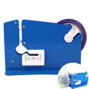 stainless steel tape bag sealer with trimmer, supermarket bag sealing machine, plastic bag tape tying tool, tape tying sealer for fruit, cookie, bread, and ground meat packaging