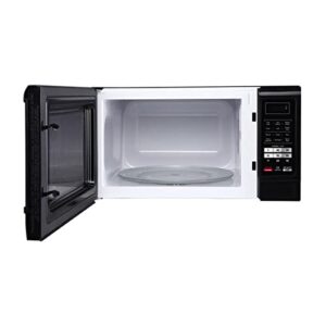 Magic Chef MCM1611B Countertop Microwave Oven, Standard Kitchen Microwave with Push-Button Door, 1,100 Watts, 1.6 Cubic Feet, Black