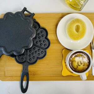 HAWOK Cast Iron Heart Shaped Waffle Iron Waffle Maker…