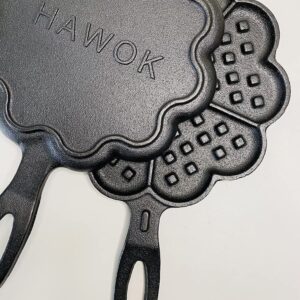 HAWOK Cast Iron Heart Shaped Waffle Iron Waffle Maker…