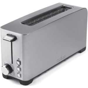 salton et1816 long slot, 2 slice toaster, silver