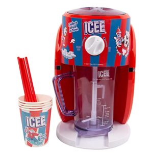 icee snow cone machine. genuine icee home slushie ice shaver. creates up to half a gallon of ice cold icee slushy. officially licensed icee merchandise from fizz creations.