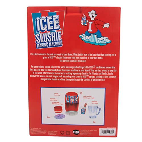 ICEE Snow Cone Machine. Genuine ICEE Home Slushie Ice Shaver. Creates up to half a Gallon of Ice Cold ICEE Slushy. Officially Licensed ICEE Merchandise from Fizz Creations.