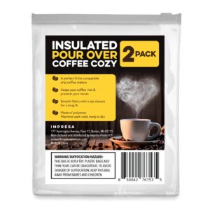 IMPRESA [2 Pack] Insulated Pour Over Coffee Cozy for Bodum 6 Cup Coffee Maker - Insulation and Protection Sleeve for Coffee Carafe Glass - Pour Over Carafe Accessory for Drip Coffee Maker