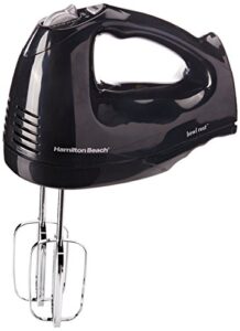 hamilton beach hand mixer with snap-on case, black