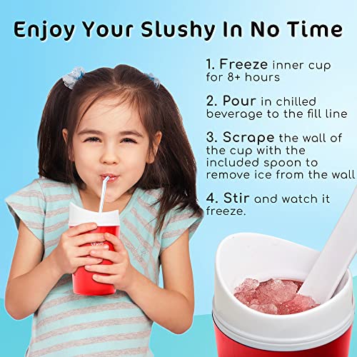 Bingbong Slush and Shake Maker – Frozen Slush Cup for Instant, Ice cream maker for kids, Smoothies – Slushy Cup Maker for the Whole Family Home DIY Smoothie Cup – BPA Free, Multiple Colors