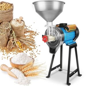 Molino De Maiz Electrico Maquina Para Moler Corn Wheat Grain Mill Grinder Electric Grinding Machine with Funnel for Flour Rice Feed Coffee Pellet in Powder 110V Electrica Para Masa (Hacer Tortillas)